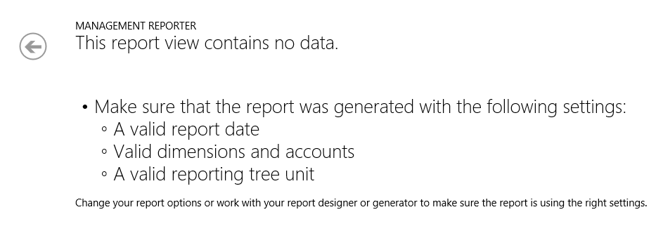 Management Reporter – This report view contains no data. | Dynamics GP ...